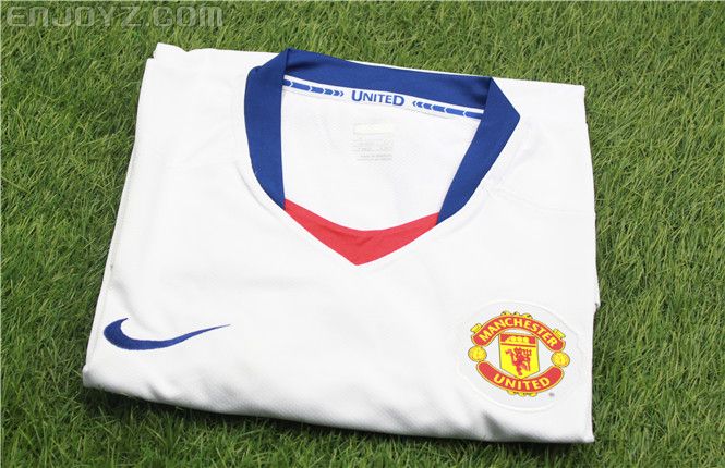 球衣图解】nike Man United Away Jersey 08 09赛季曼联客场白色球衣 足球鞋美图实拍图片 足球鞋足球装备