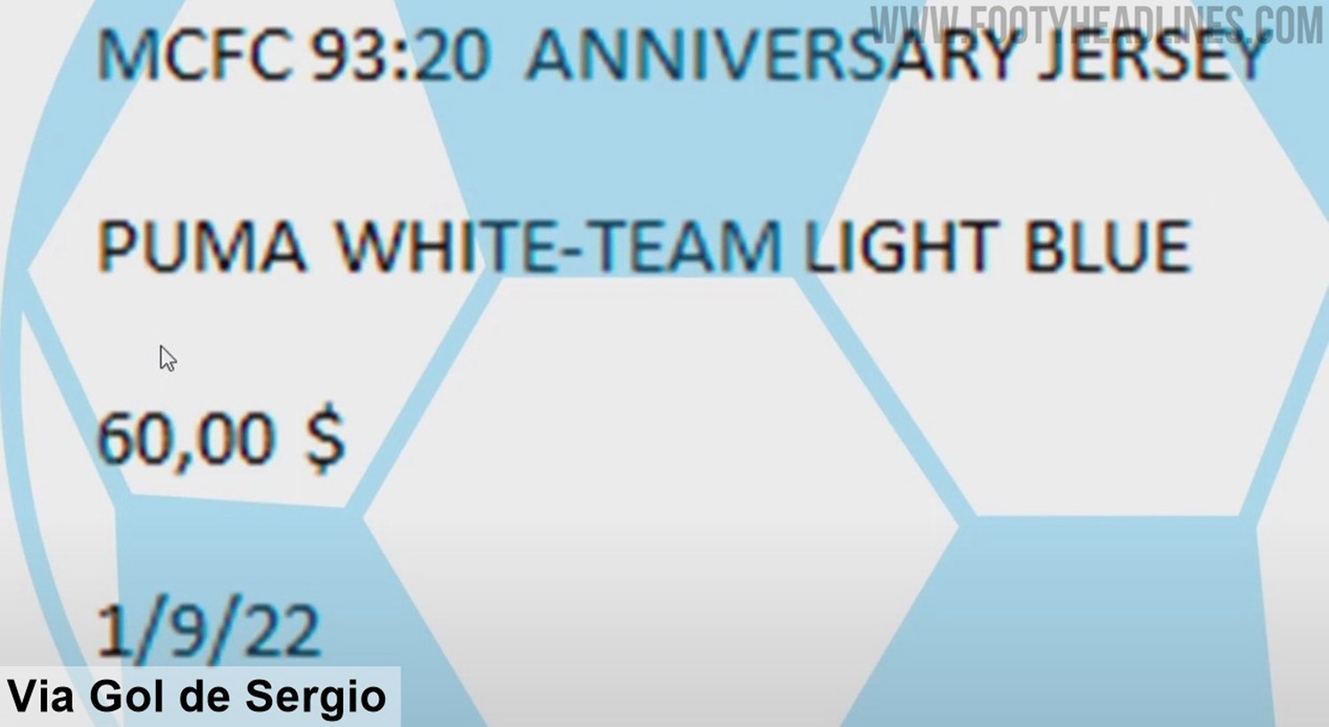 曼城“93：20 Anniversary”特别版球衣曝光 - 球衣 - 足球鞋足球装备门户_ENJOYZ足球装备网